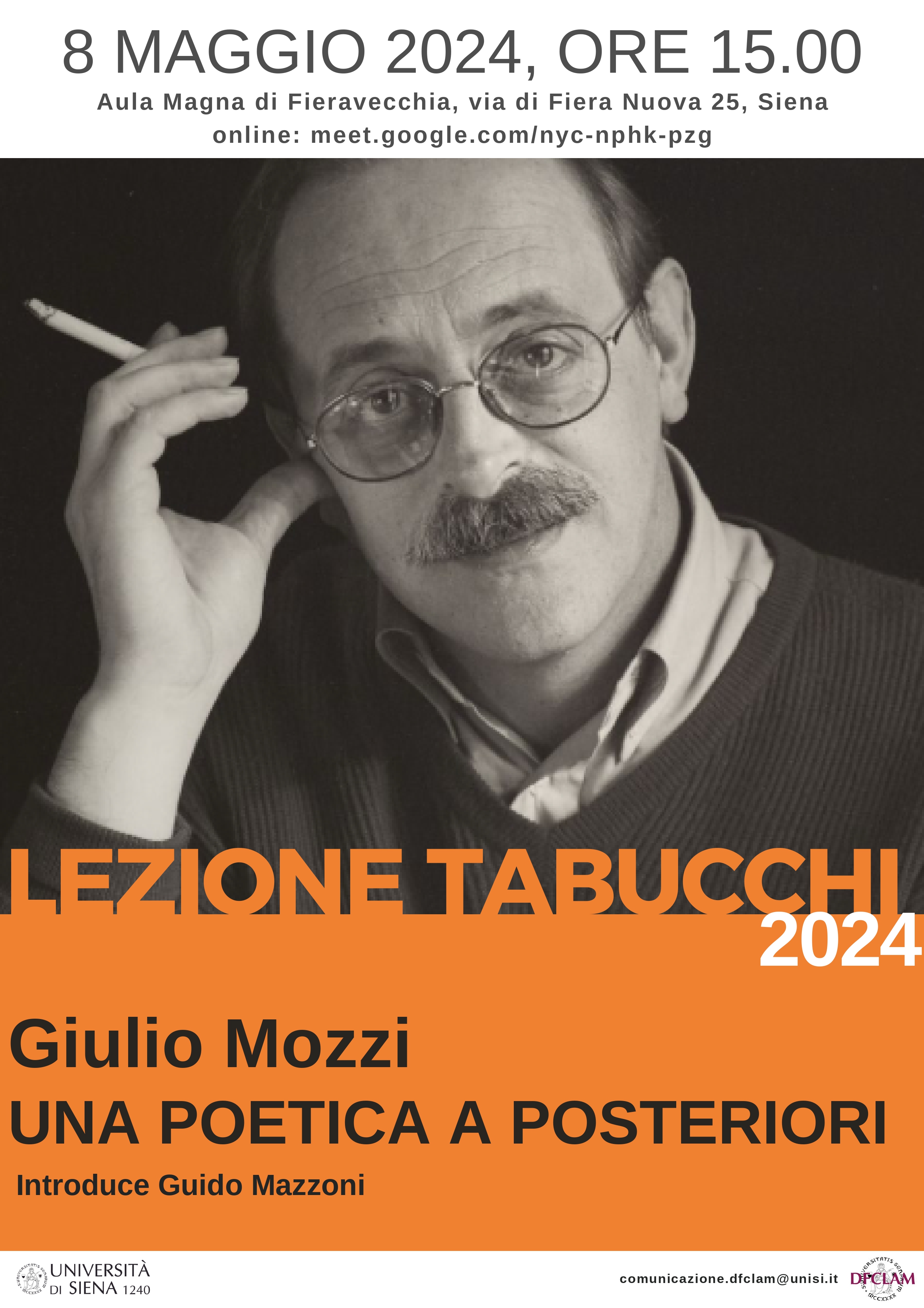 Terza "Lezione Tabucchi" con Giulio Mozzi | Università degli Studi di Siena