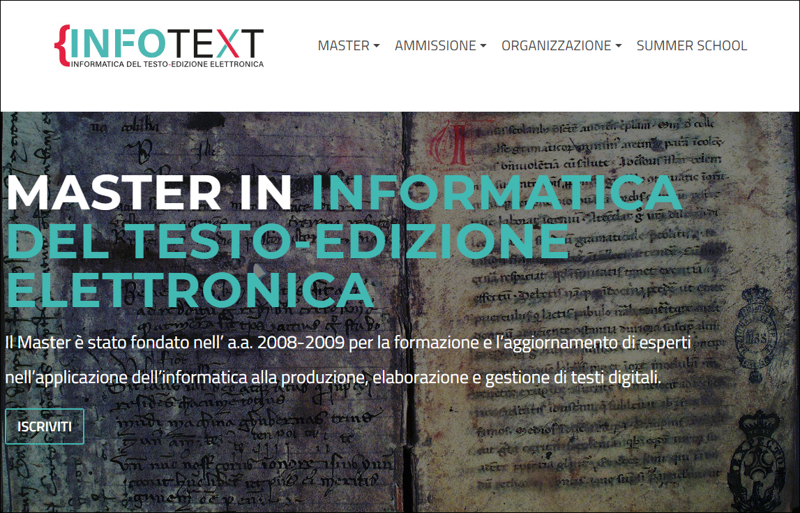 Aperte iscrizioni al master Informatica del Testo e Edizione ...